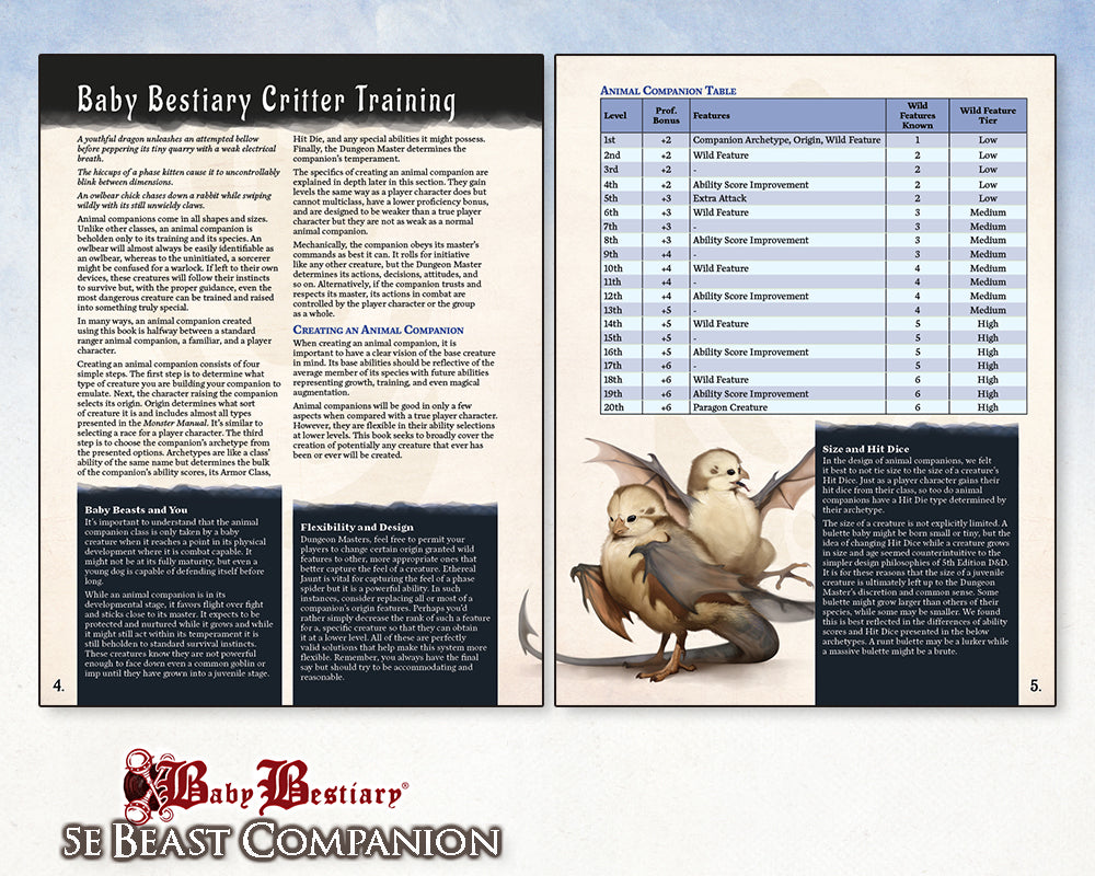 Baby Bestiary: Beast Companion (5e) – Metal Weave Games