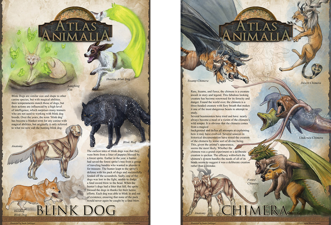 Atlas Animalia: Creature Posters (12x18in) (USA) – Metal Weave Games