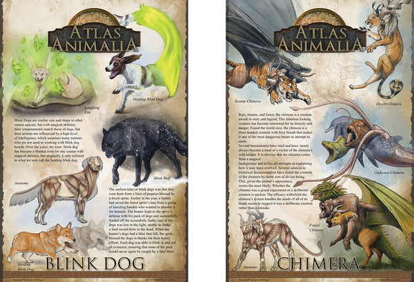 Atlas Animalia: Creature Posters (12x18in) (USA) – Metal Weave Games