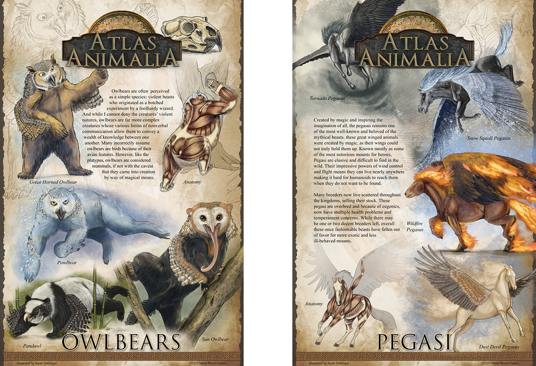Atlas Animalia: Creature Posters (12x18in) (USA) – Metal Weave Games